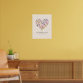 Custom Family Name Wildflower Heart Poster | Zazzle