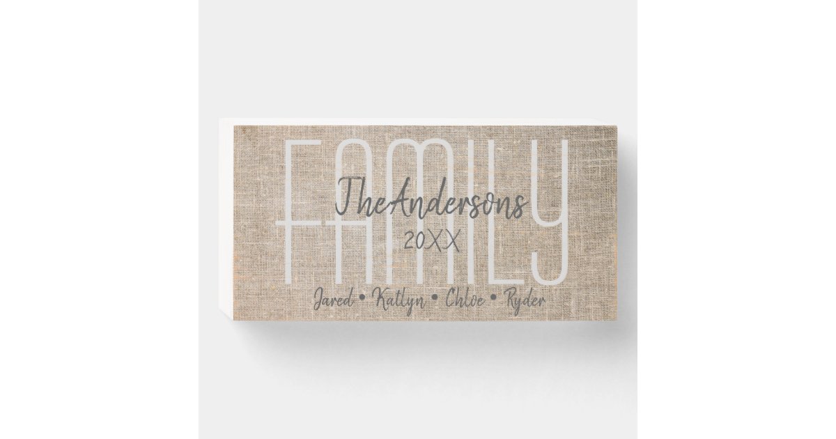 Custom Family Name Wooden Box Sign | Zazzle