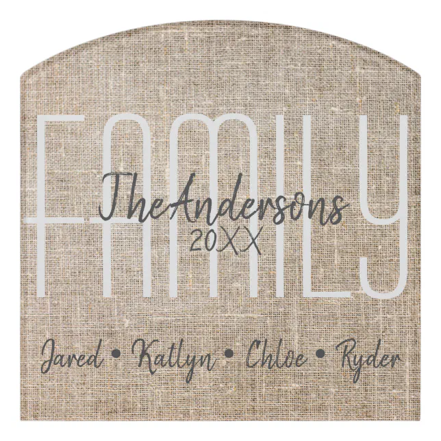 Custom Family Names Door Sign | Zazzle