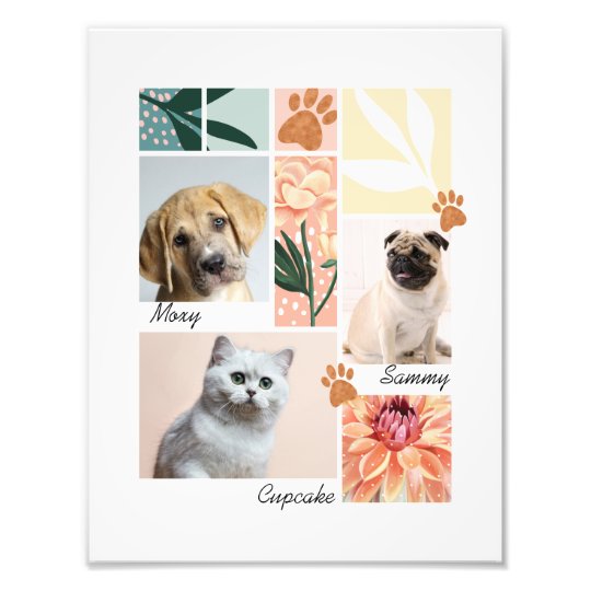 Custom Family & Pet Photo Collage Pet Theme | Zazzle.com