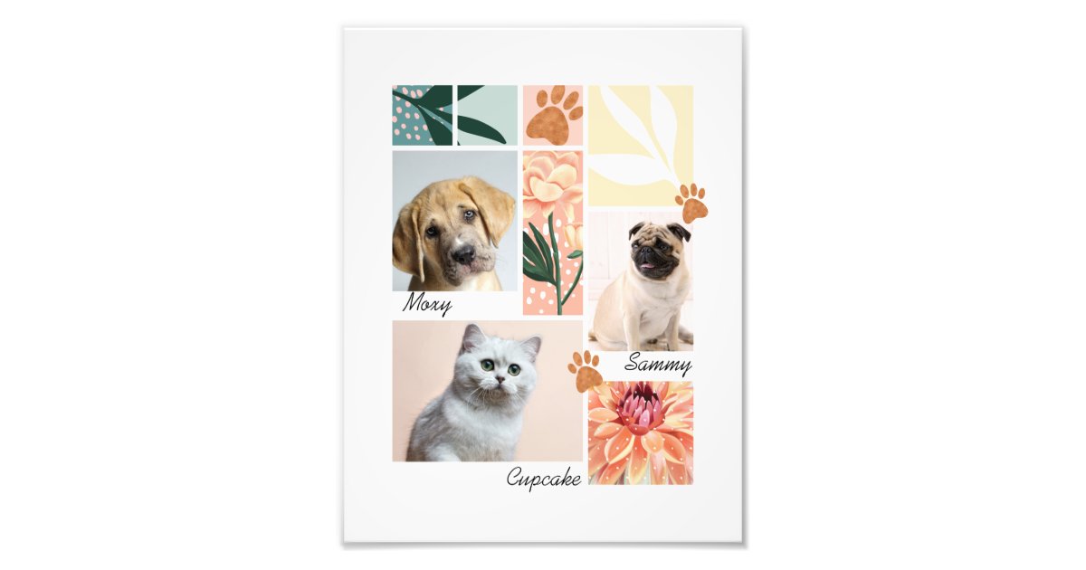 Custom Family & Pet Photo Collage Pet Theme | Zazzle