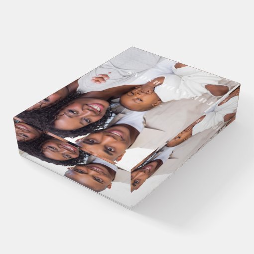 Custom Family Photo and Name Typography Paperweight | Zazzle