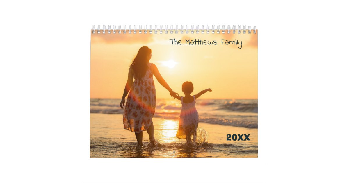 Custom Family Photo Calendar | Editable Year | Zazzle