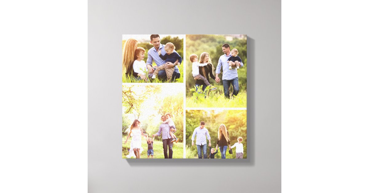 Custom Family Photo Collage Canvas Print | Zazzle
