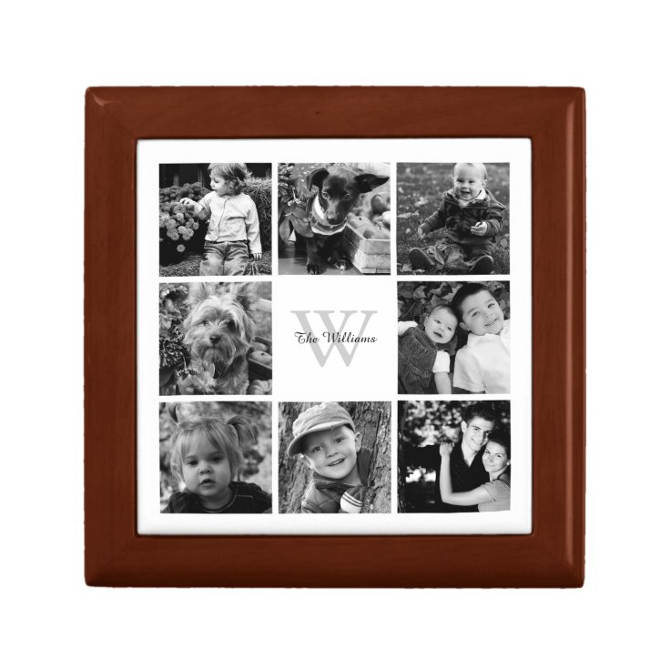 Custom Family Photo Collage Jewelry Box | Zazzle