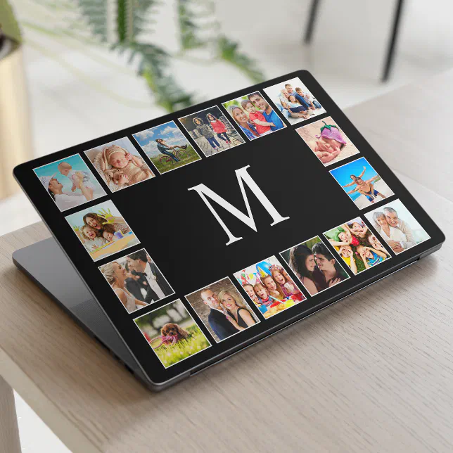 Custom Family Photo Collage Personalized Black HP Laptop Skin | Zazzle