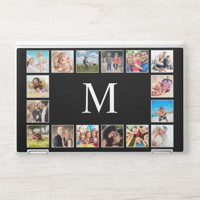 Custom Family Photo Collage Personalized Black HP Laptop Skin | Zazzle