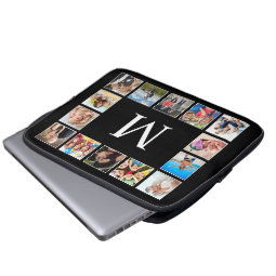 Custom Family Photo Collage Personalized Black Laptop Sleeve | Zazzle