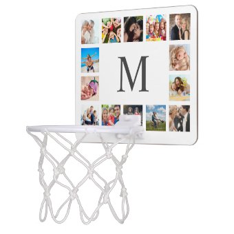 Custom Family Photo Collage Personalized White Mini Basketball Hoop ...