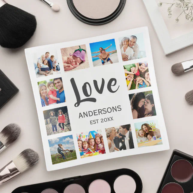 Custom Family Photo Collage Personalized White Trinket Tray | Zazzle