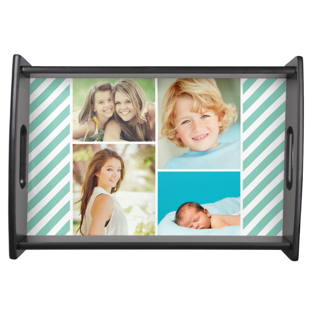 Custom Family Photo Collage Serving Tray | Zazzle