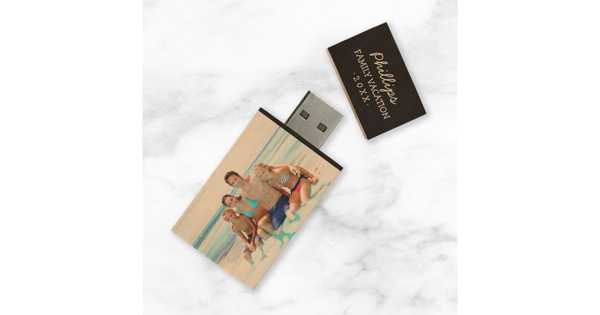 Custom Family Photo Monogram USB Flash Drive | Zazzle
