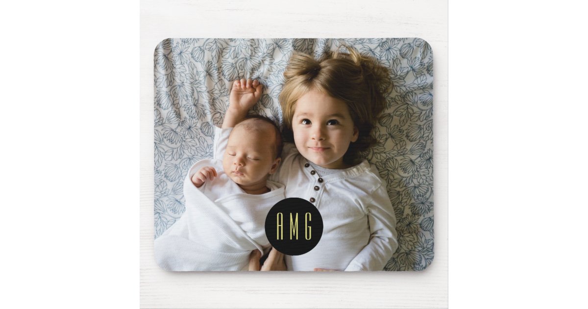 Custom Family Photo | Monogrammed Mouse Pad | Zazzle