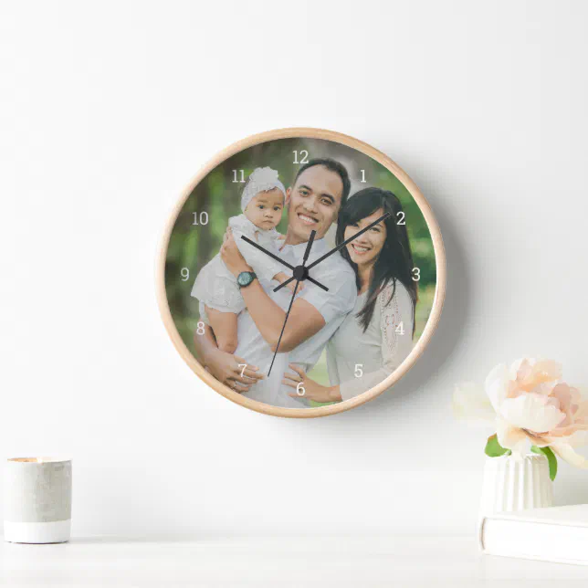 Custom Family Photo Overlay Clock | Zazzle