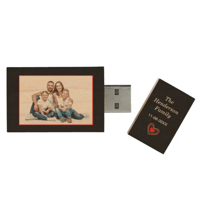 Custom Family Photo Personalize USB Wood Flash Drive | Zazzle