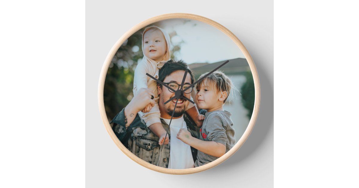 Custom Family Photo Personalized Clock | Zazzle
