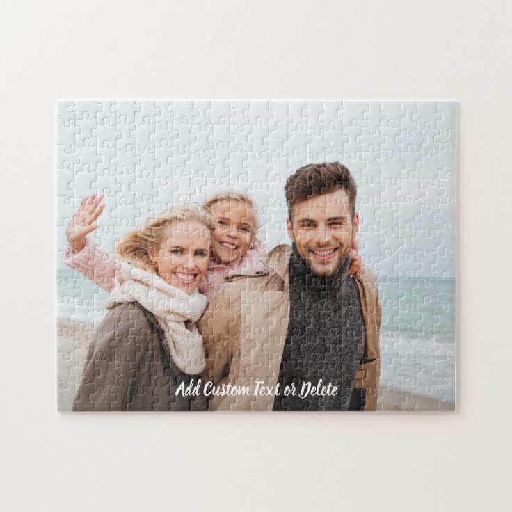 Custom Family Photo Puzzle With Custom Text | Zazzle