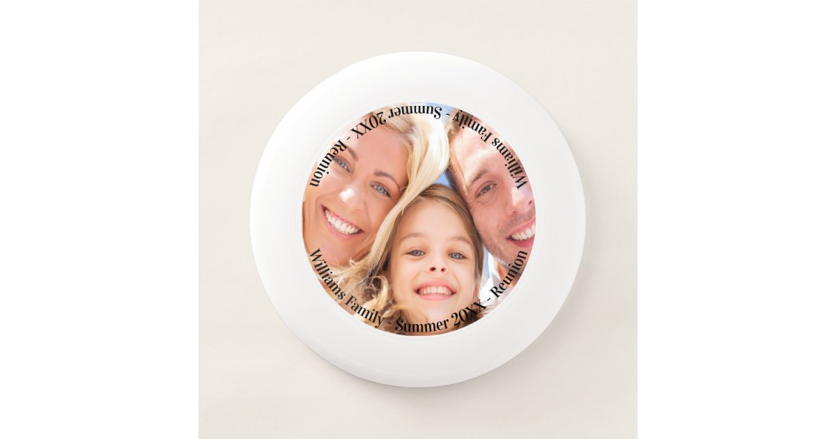 Custom family photo summer reunion party Wham-O frisbee | Zazzle