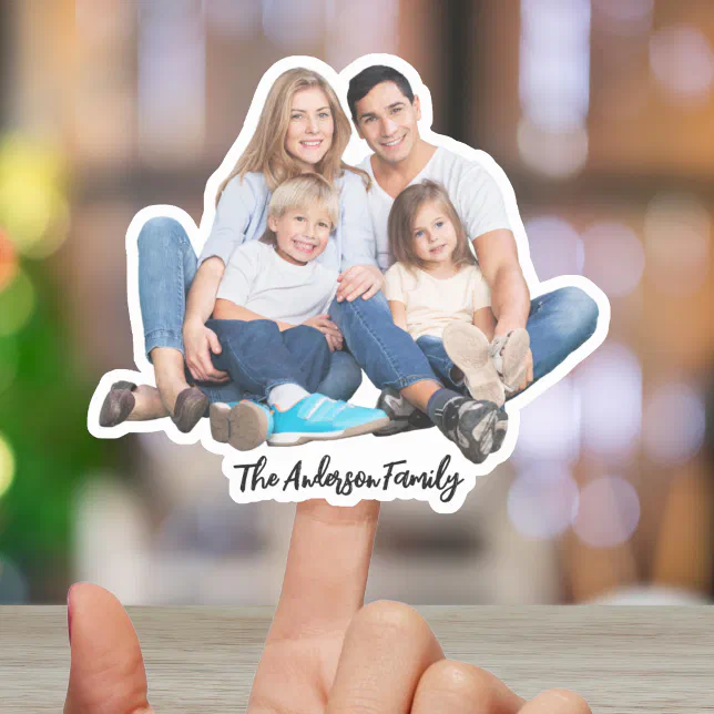 Custom Family Photo Vinyl Sticker – Waterproof Dec | Zazzle