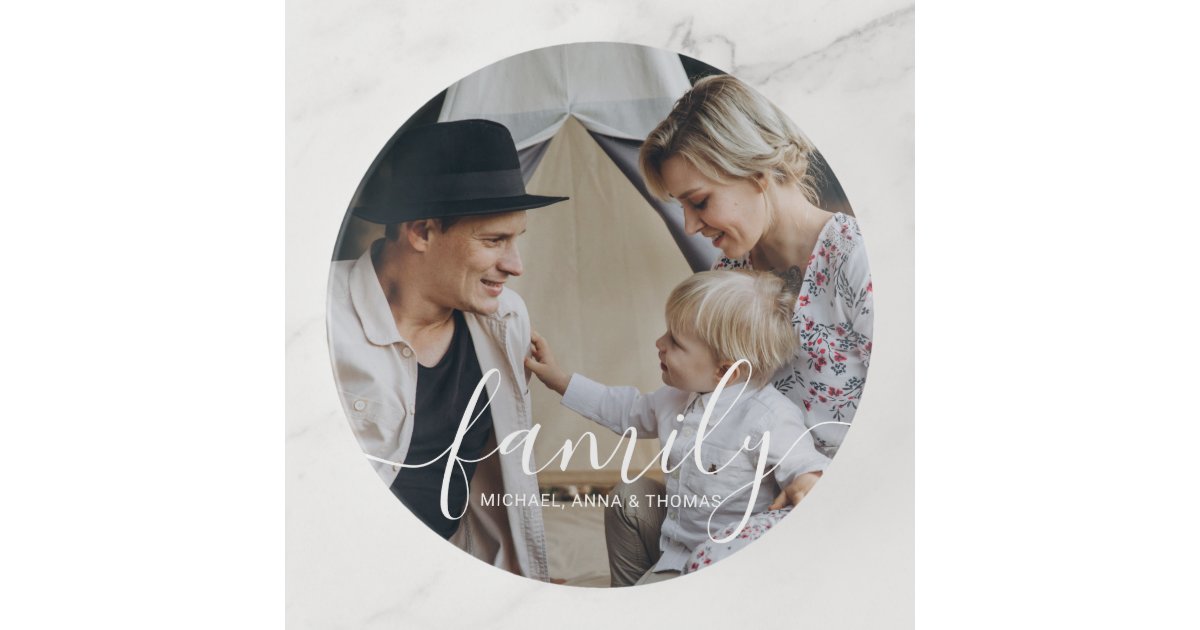 Custom family photo with custom name trinket tray | Zazzle