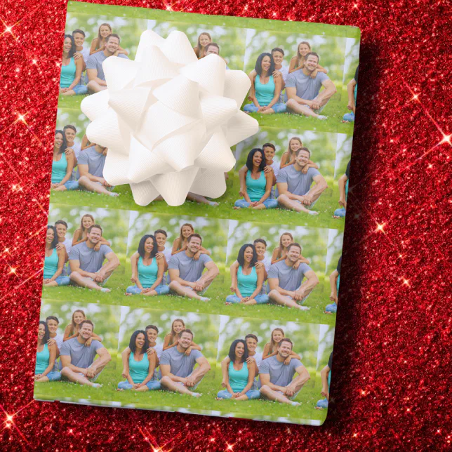 Custom Family Photo Wrapping Paper Sheets | Zazzle