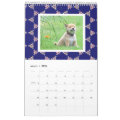 Custom Family Photos | Blue Spanish Tile Pattern Calendar | Zazzle