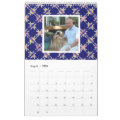 Custom Family Photos | Blue Spanish Tile Pattern Calendar | Zazzle