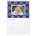 Custom Family Photos | Blue Spanish Tile Pattern Calendar | Zazzle