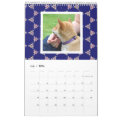 Custom Family Photos | Blue Spanish Tile Pattern Calendar | Zazzle