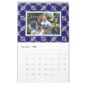 Custom Family Photos | Blue Spanish Tile Pattern Calendar | Zazzle