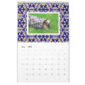 Custom Family Photos | Blue Spanish Tile Pattern Calendar | Zazzle