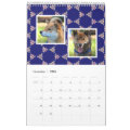 Custom Family Photos | Blue Spanish Tile Pattern Calendar | Zazzle