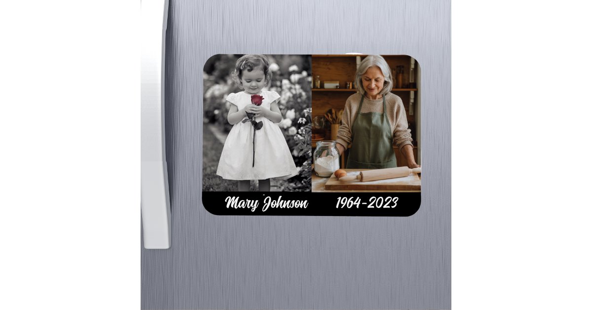 Custom Family Remembrance Memorial Photo Magnet | Zazzle
