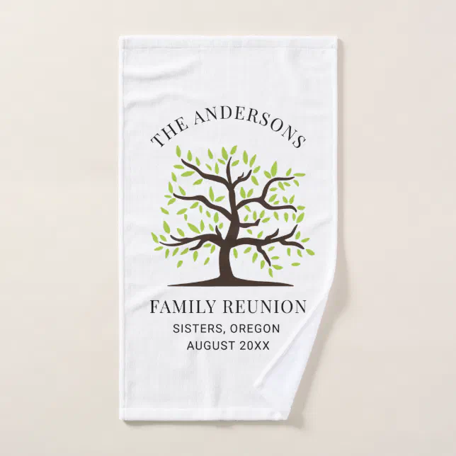 Custom Family Reunion Cousins Annual Event Hand Towel | Zazzle