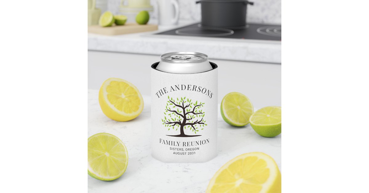 Custom Family Reunion Genealogy Tree Can Cooler | Zazzle