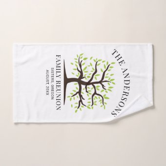Custom Family Reunion Genealogy Tree Matching Hand Towel | Zazzle