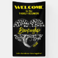 Custom Family Reunion Heart Art Tree Black Yellow Banner | Zazzle