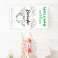 Custom Family Reunion Heart Art Tree White Green Banner | Zazzle