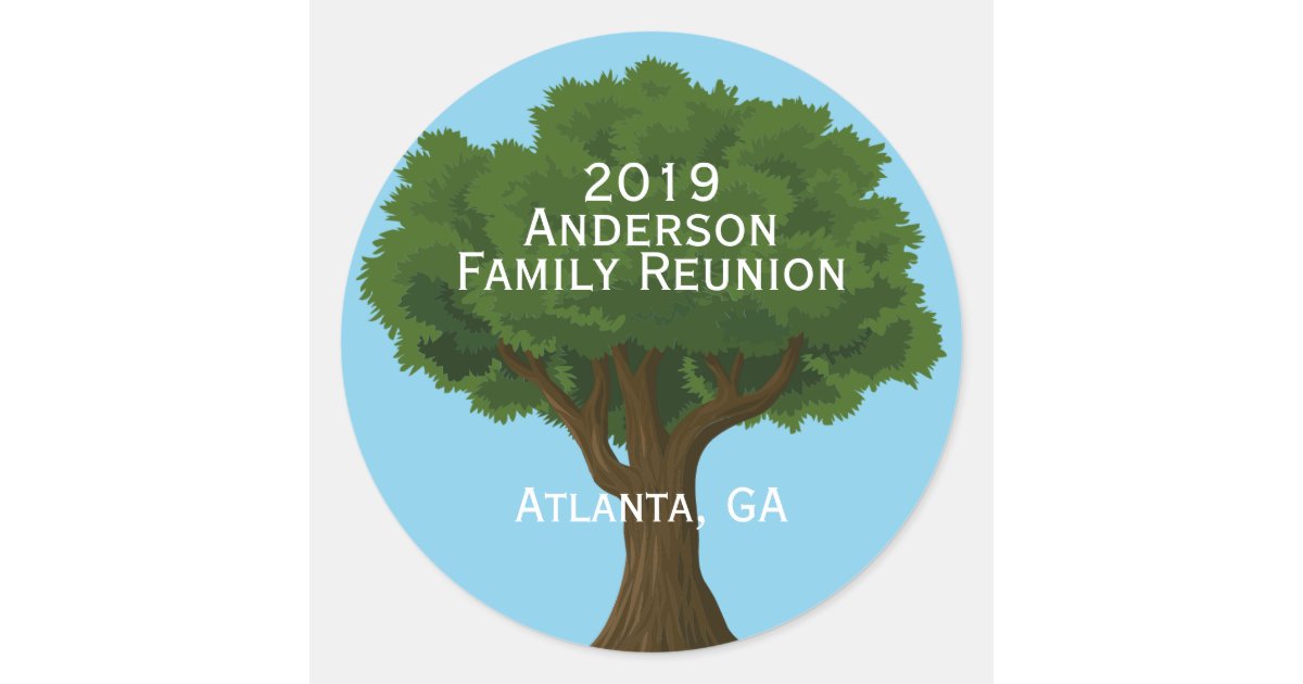 Custom Family Reunion Souvenir Classic Round Sticker | Zazzle
