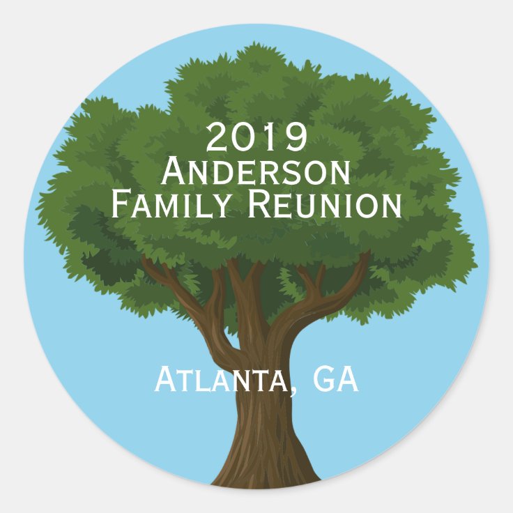 Custom Family Reunion Souvenir Classic Round Sticker | Zazzle