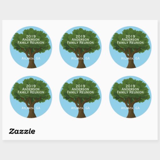 Custom Family Reunion Souvenir Classic Round Sticker | Zazzle