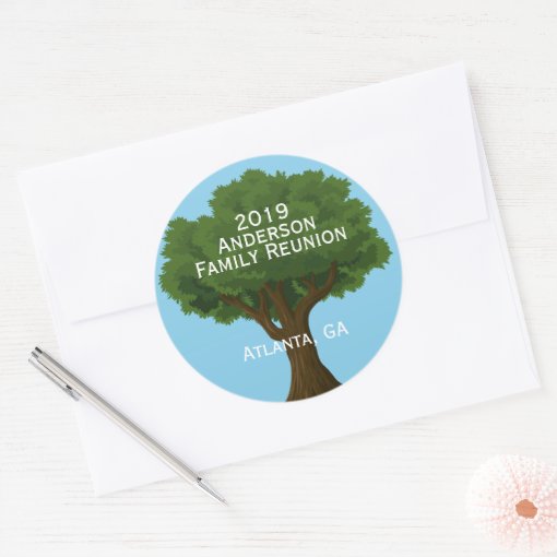 Custom Family Reunion Souvenir Classic Round Sticker | Zazzle