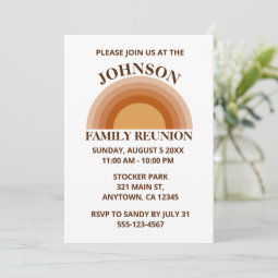 Custom Family Reunion Sunset Rainbow Invitation | Zazzle