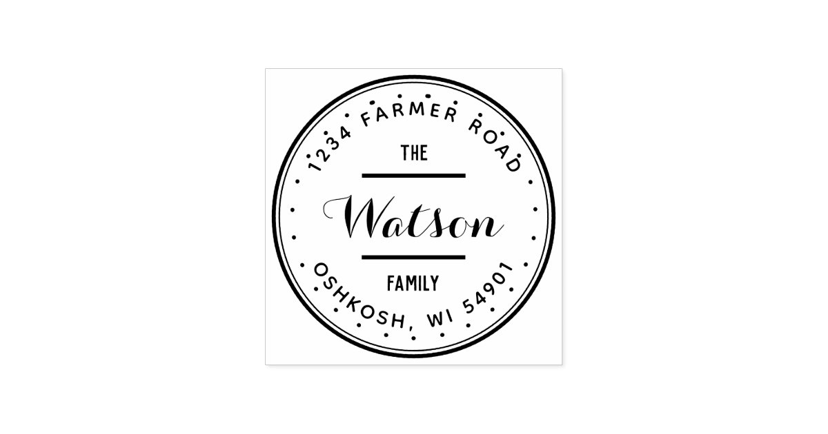 Custom Family Round Return Address Stamp | Zazzle
