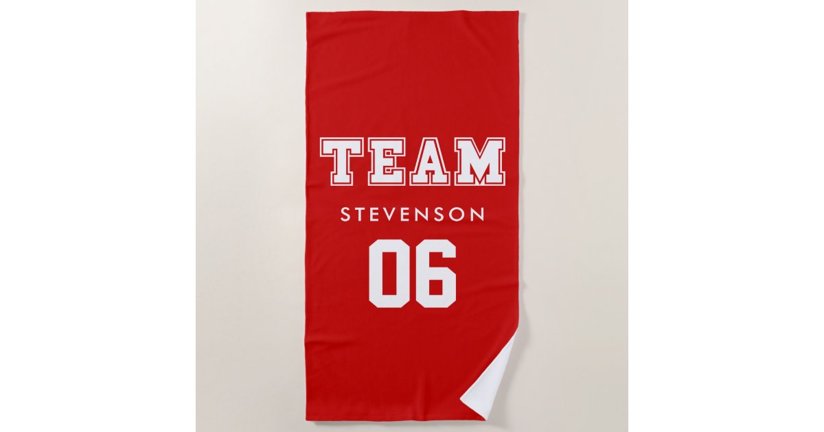 Custom family team beach towel | Zazzle