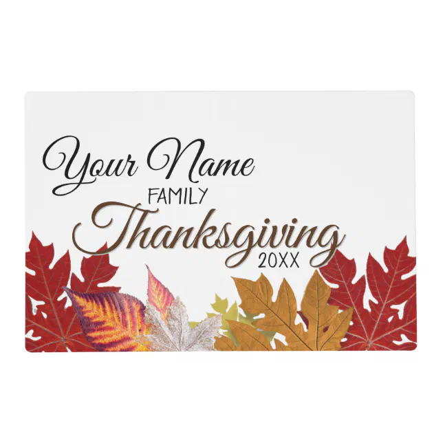 Custom Family Thanksgiving Decor Placemat | Zazzle