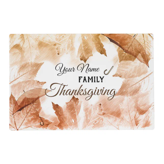 Custom Family Thanksgiving Placemat | Zazzle
