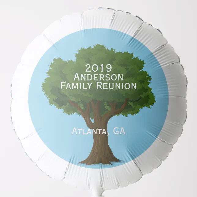 Custom Family Tree Family Reunion Balloon | Zazzle