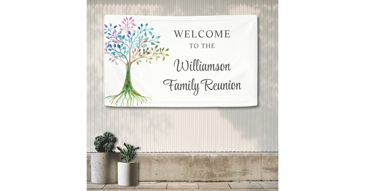 Custom Family Tree Family Reunion Welcome Banner | Zazzle