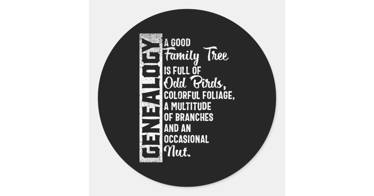 Custom Family Tree Genealogy For Genealogist Classic Round Sticker | Zazzle
